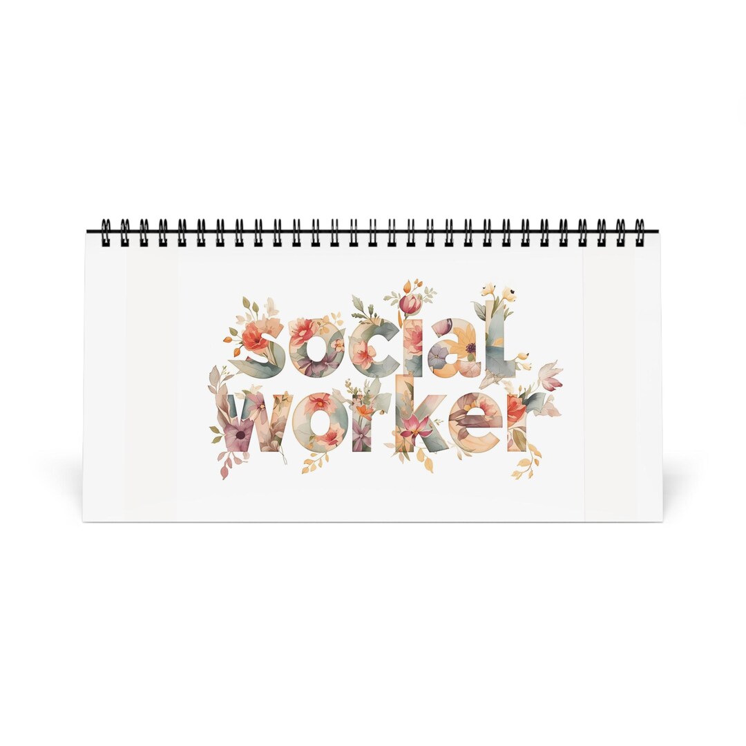 Floral Social Worker Desktop Calendar - Inspirational Office Planner - Etsy
