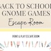 Escape Room | BACK to SCHOOL | Gnome Games, Print and Play, PDF - Etsy