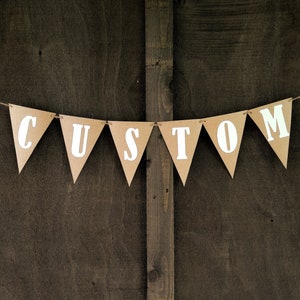 Custom Letter Banner | 3" | COLOR Letters on CRAFT Pennants - Etsy
