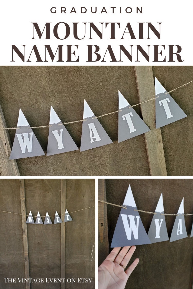 Name Mountain Banner 3 Letters Custom Name Banner | Etsy