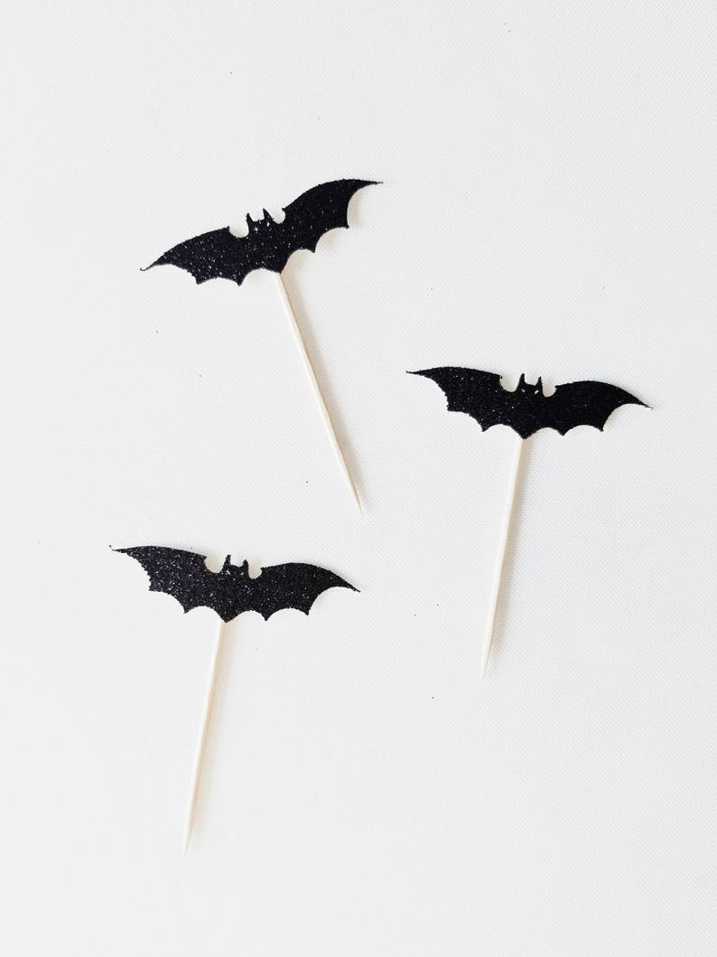 Bat Cupcake Toppers Super Hero Party Halloween Party | Etsy