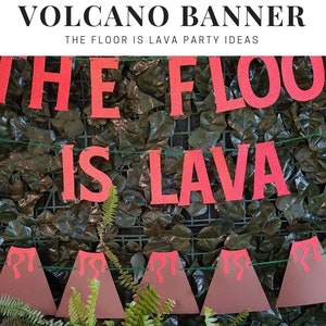 Volcano Banner Wall Hanging | Luau Baby Shower Decorations, Floor is ...