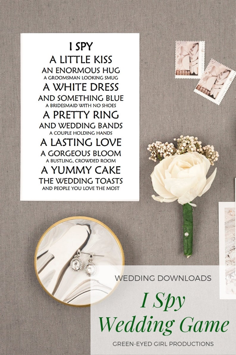I Spy Wedding Game I Spy Printable Wedding I Spy Party - Etsy