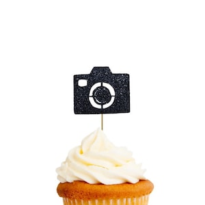 Camera | Confetti & Cupcake Toppers | Die Cut Shapes | GLITTER - Etsy