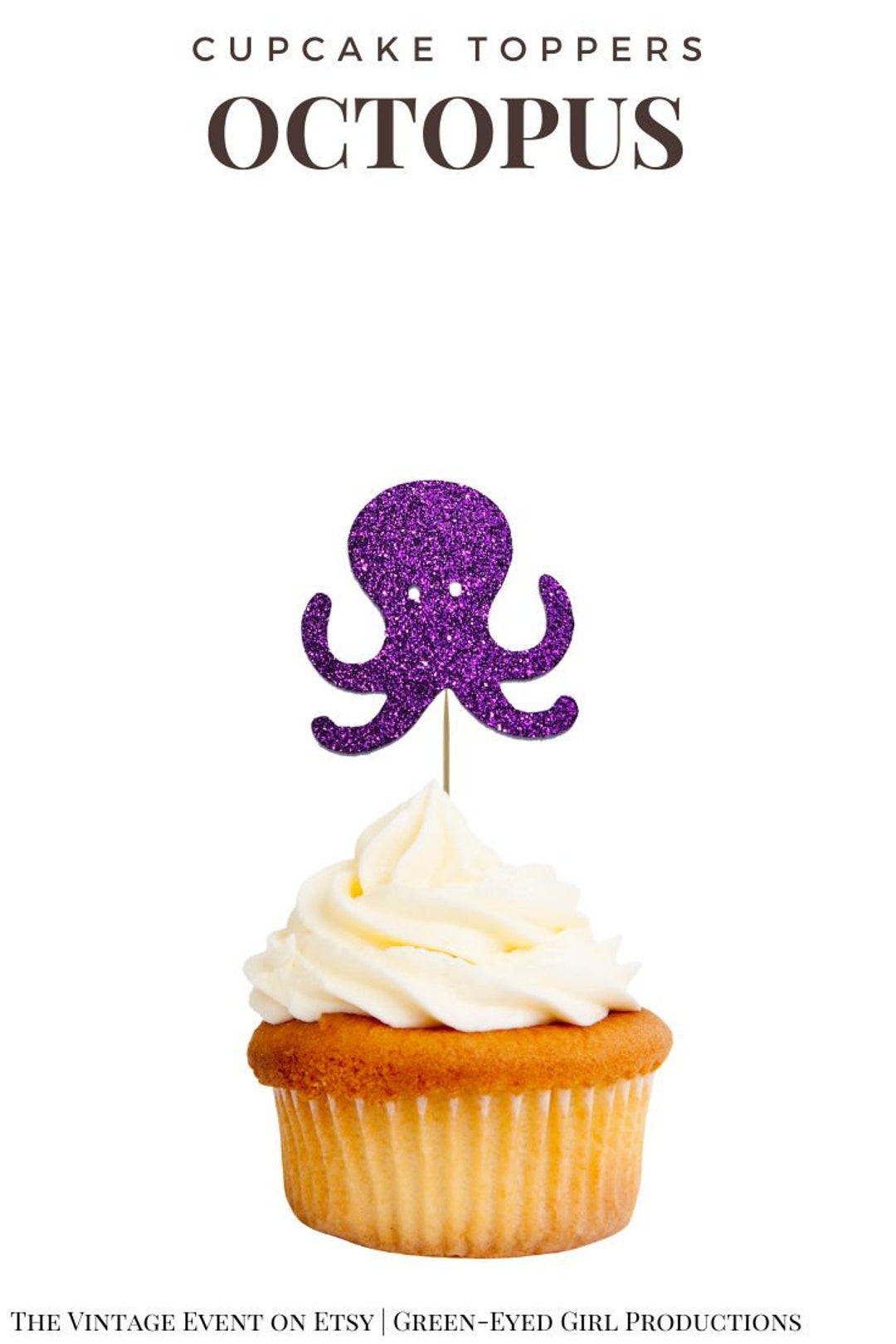 Octopus | Confetti & Cupcake Toppers | Die Cut Shapes | GLITTER - Etsy
