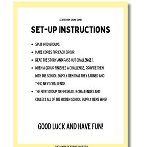 Escape Room | BACK to SCHOOL | Gnome Games, Print and Play, PDF - Etsy