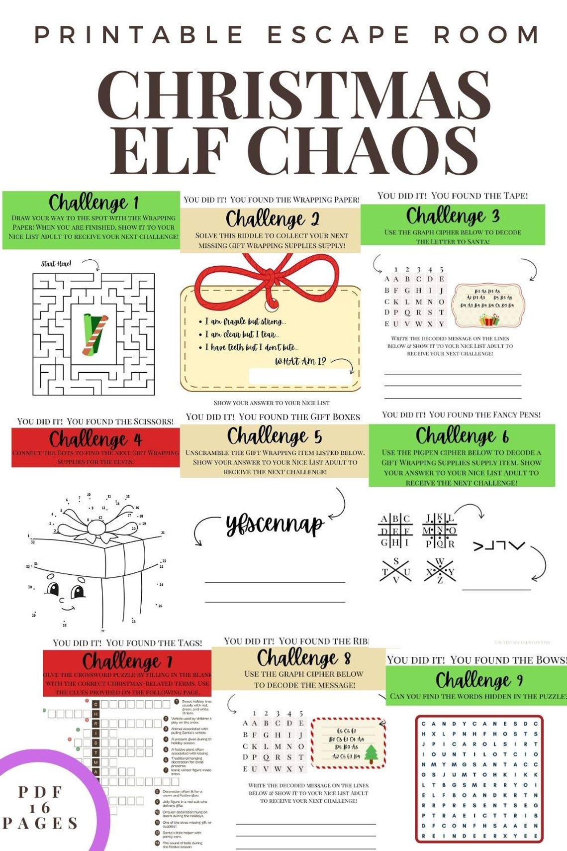 Christmas Escape Room | Christmas Elf Chaos | Holiday Party Theme ...