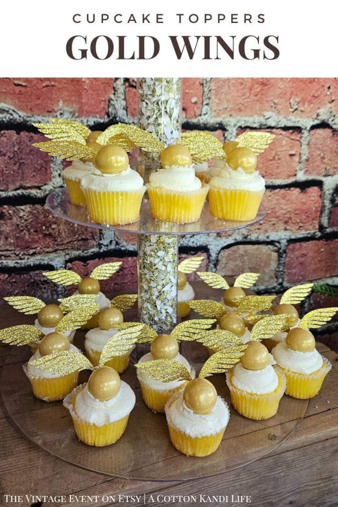 Gold Wing Cupcake Toppers | Wizard Party Decorations, Owl Party Theme ...