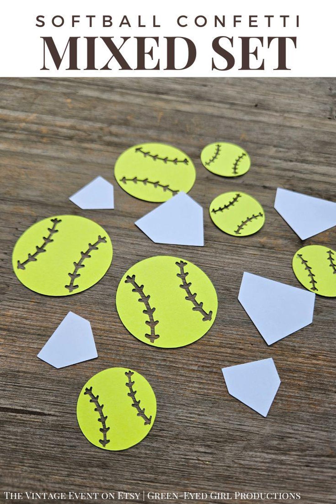 Softball & Home Plate | Cupcake Toppers or Confetti | Die Cut Shapes ...