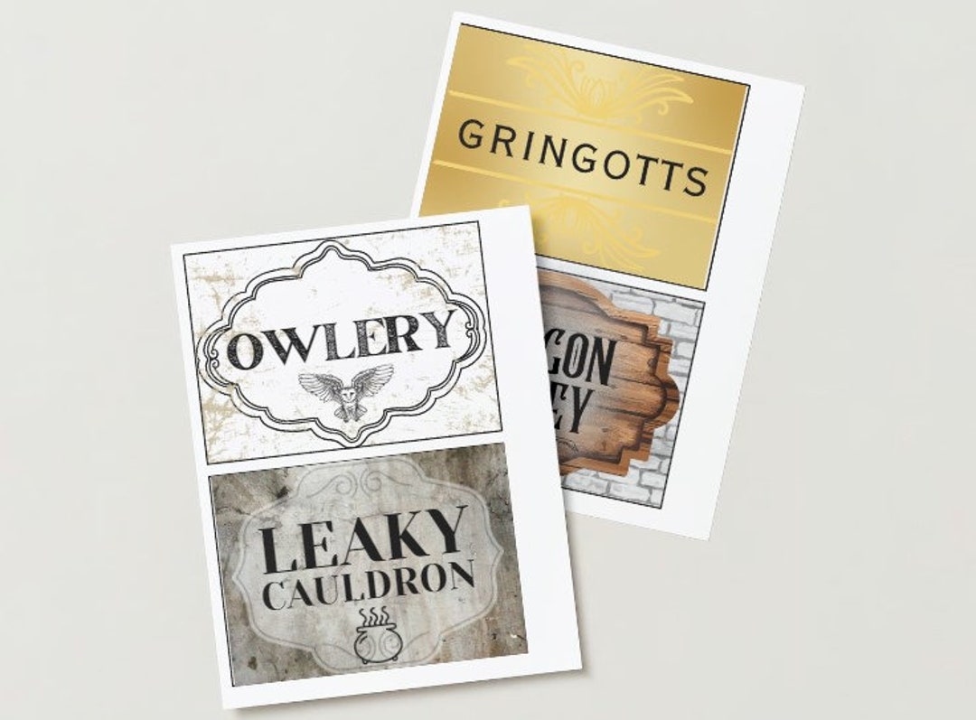 Wizard World Signs | Wizarding World Locations | 4x6 and 5x7 PRINTABLE ...