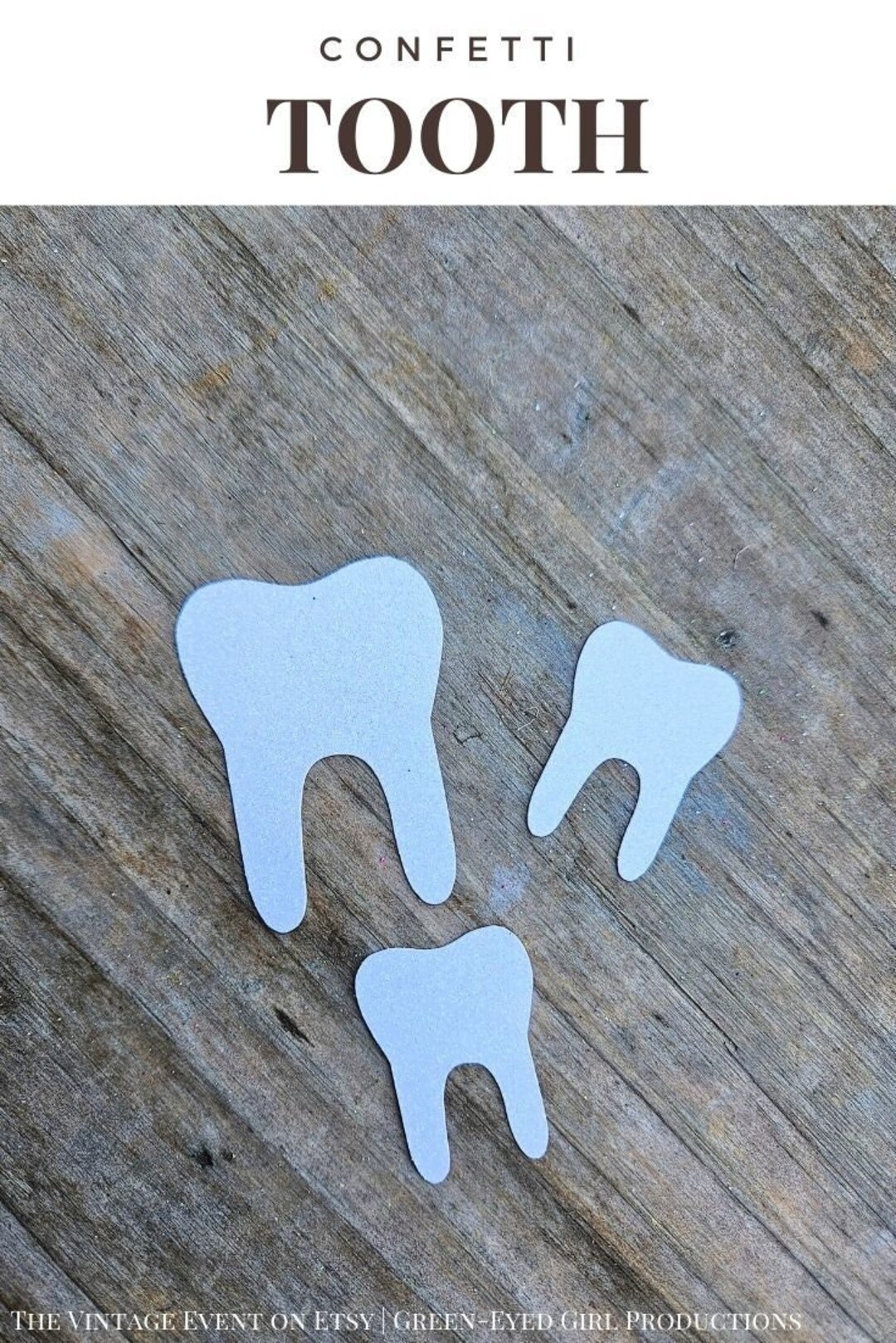 Tooth | Confetti & Cupcake Toppers | Die Cut Shapes | GLITTER - Etsy