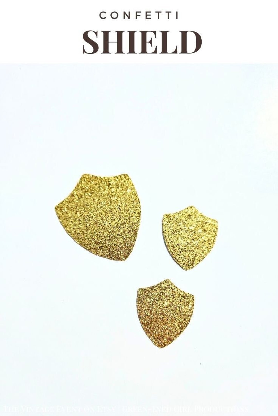 Shield | Confetti & Cupcake Toppers | Die Cut Shapes | GLITTER - Etsy