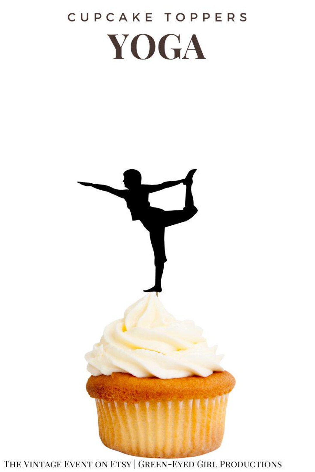 Yoga | Cupcake Toppers or Confetti | Die Cut Shapes | CARDSTOCK - Etsy