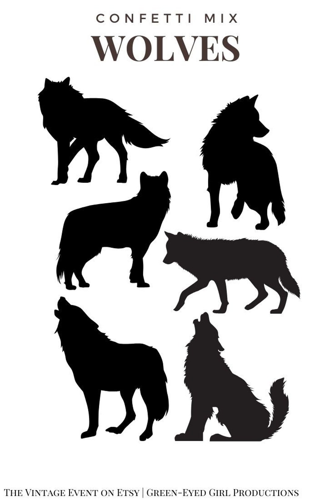 Wolves | Cupcake Toppers or Confetti | Die Cut Shapes | CARDSTOCK - Etsy