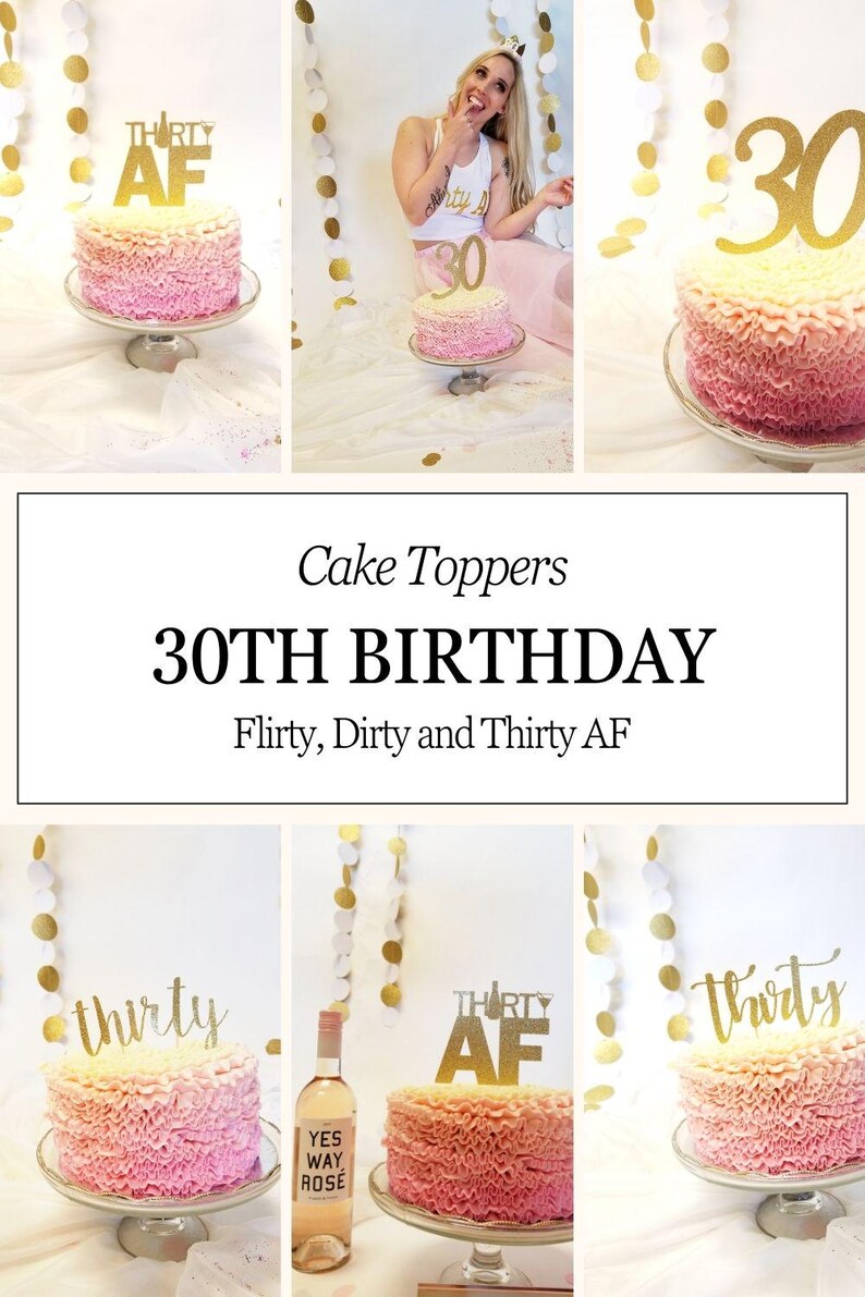 Funny Dirty 30 Cake Smash Topper for 30th Birthday Decor | GLITTER - Etsy
