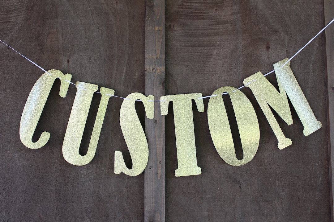 Custom Letter Banner | 5.5" | GLITTER - Etsy