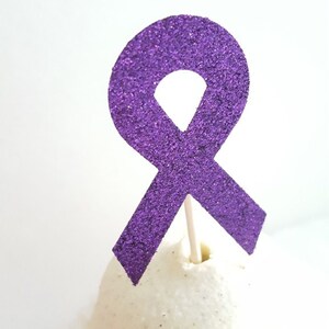 Cancer Ribbon Cupcake Toppers Invisible Illness, Cancer Party ...