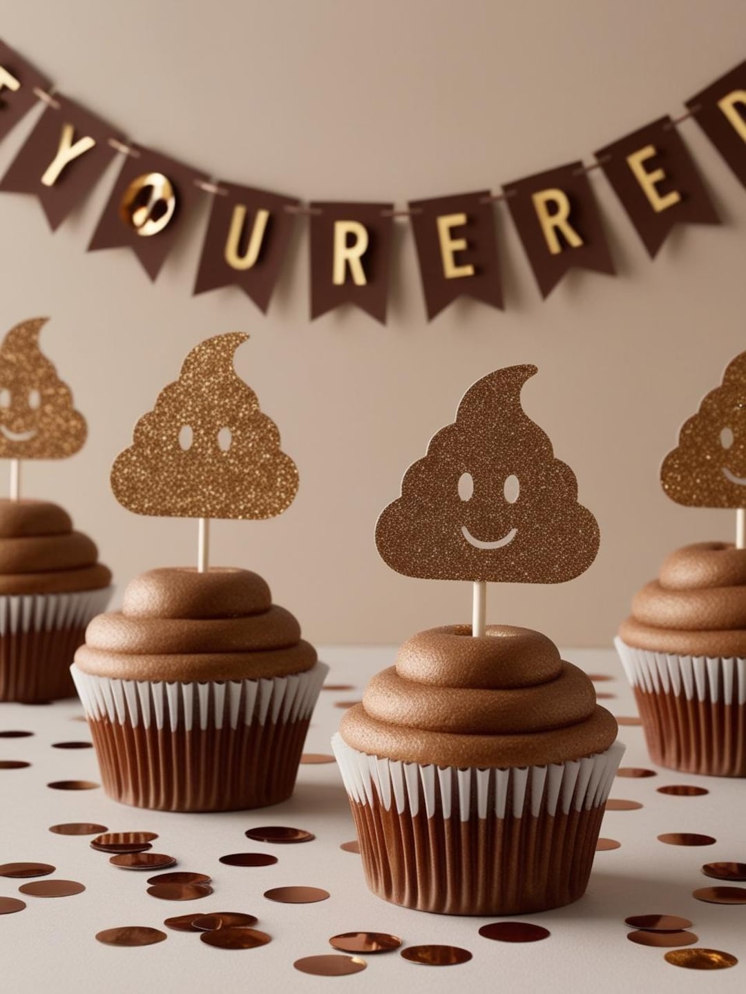 Poop | Confetti and Cupcake Toppers, Die Cut Shapes, Party Decorations ...