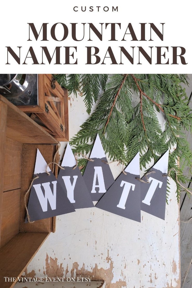 Name Mountain Banner 3 Letters Custom Name Banner - Etsy