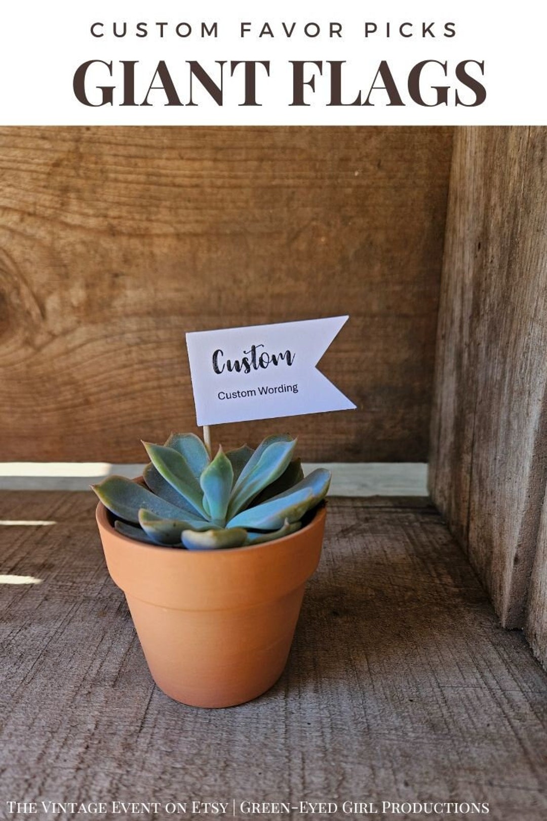 CUSTOM Favors Flags | GIANT Flags | Succulent Wedding Favors, Bridal ...
