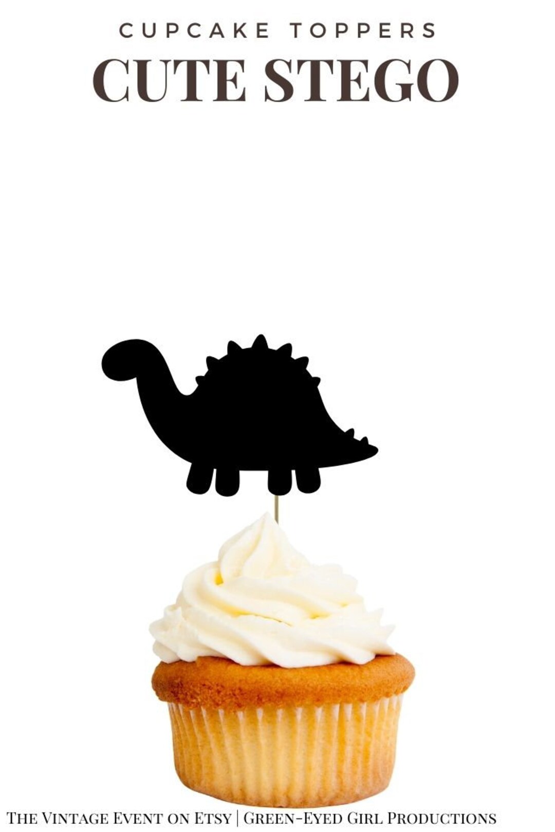 Dinosaur | Cute Stego | Cupcake Toppers or Confetti | Die Cut Shapes ...