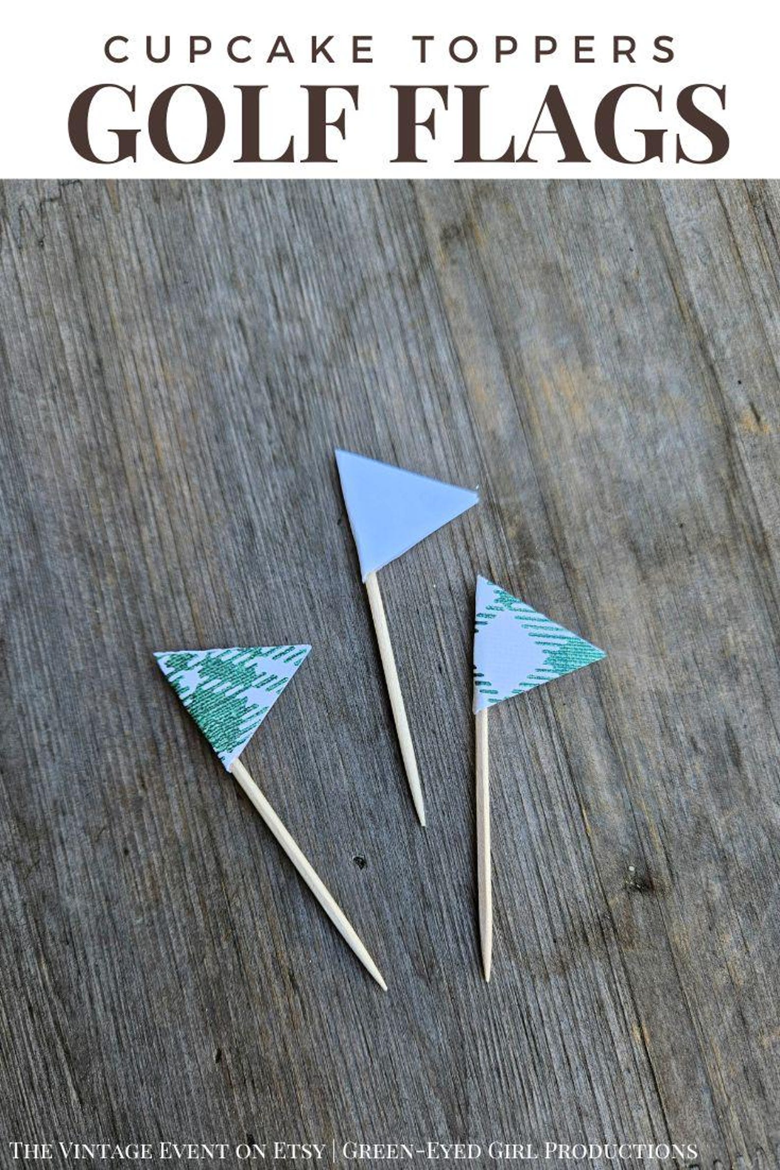 Golf Flag Cupcake Toppers | PLAID | Golf Party Decorations | 50/50 ...