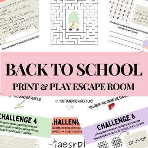 Escape Room | BACK to SCHOOL | Gnome Games, Print and Play, PDF - Etsy