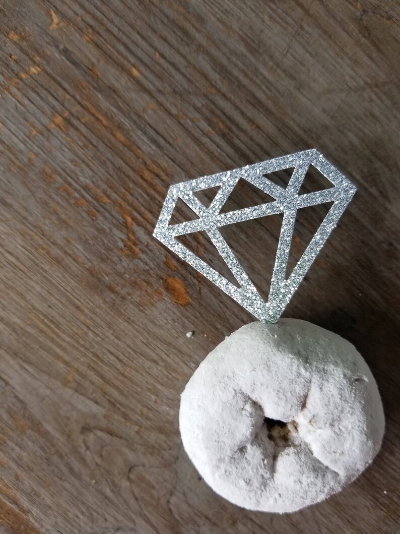 Diamond Donut Topper | Donut Favors, Diamond Donut Rings, Engagement ...
