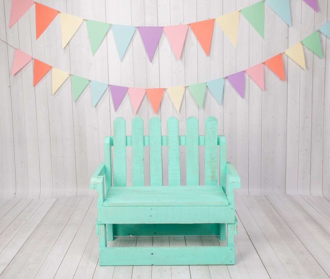 Pastel Rainbow Banner | Rainbow Pennants, Photography Backdrop, Party ...