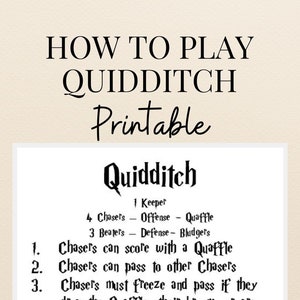 Quidditch Rules Printable Sign, Wizarding World Birthday Party Games - Etsy