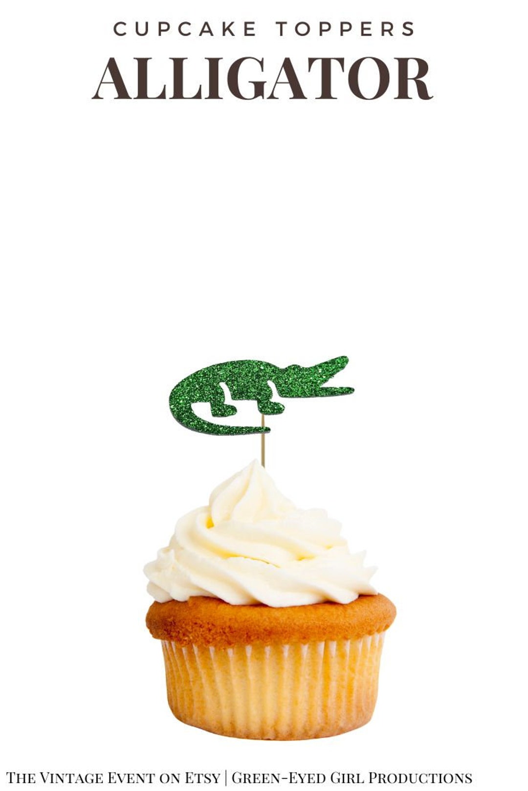 Alligator | Confetti & Cupcake Toppers | Die Cut Shapes | GLITTER - Etsy