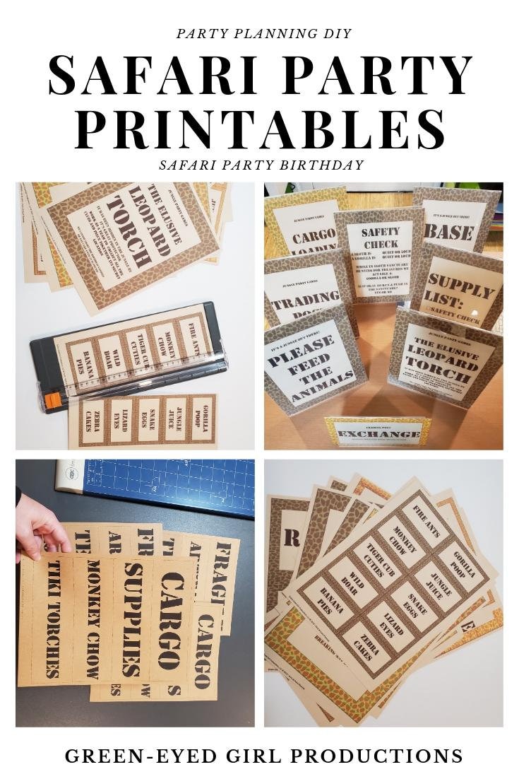 Safari Party Signs | Safari Party Labels, Safari Birthday Decorations ...