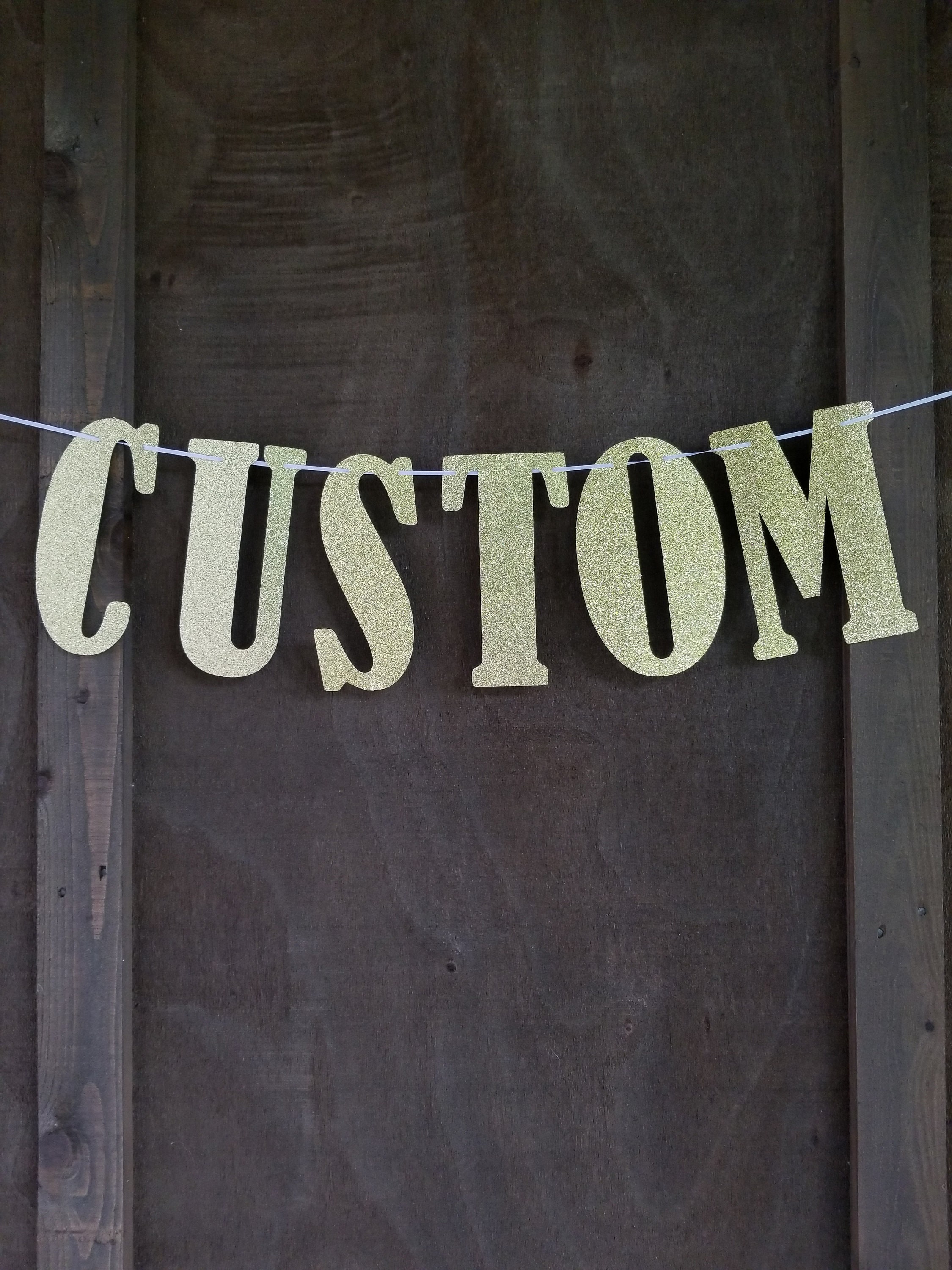 Custom Letter Banner | 10.5" | GLITTER - Etsy