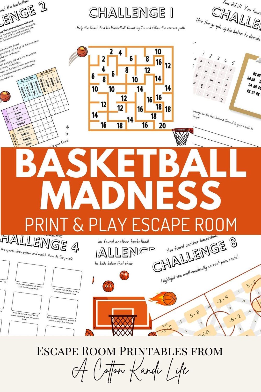 Basketball Escape Room | March Madness | Class Party Theme | PRINTABLE ...