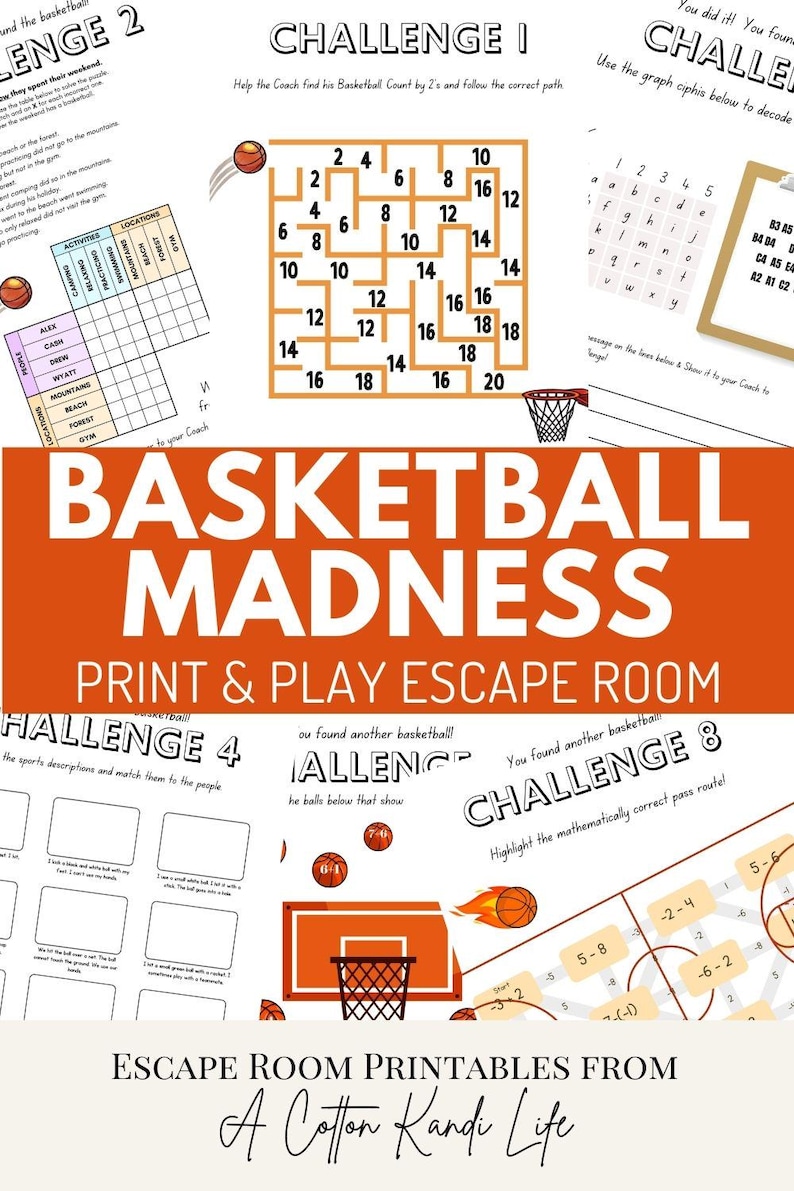 Basketball Escape Room | March Madness | Class Party Theme | PRINTABLE ...