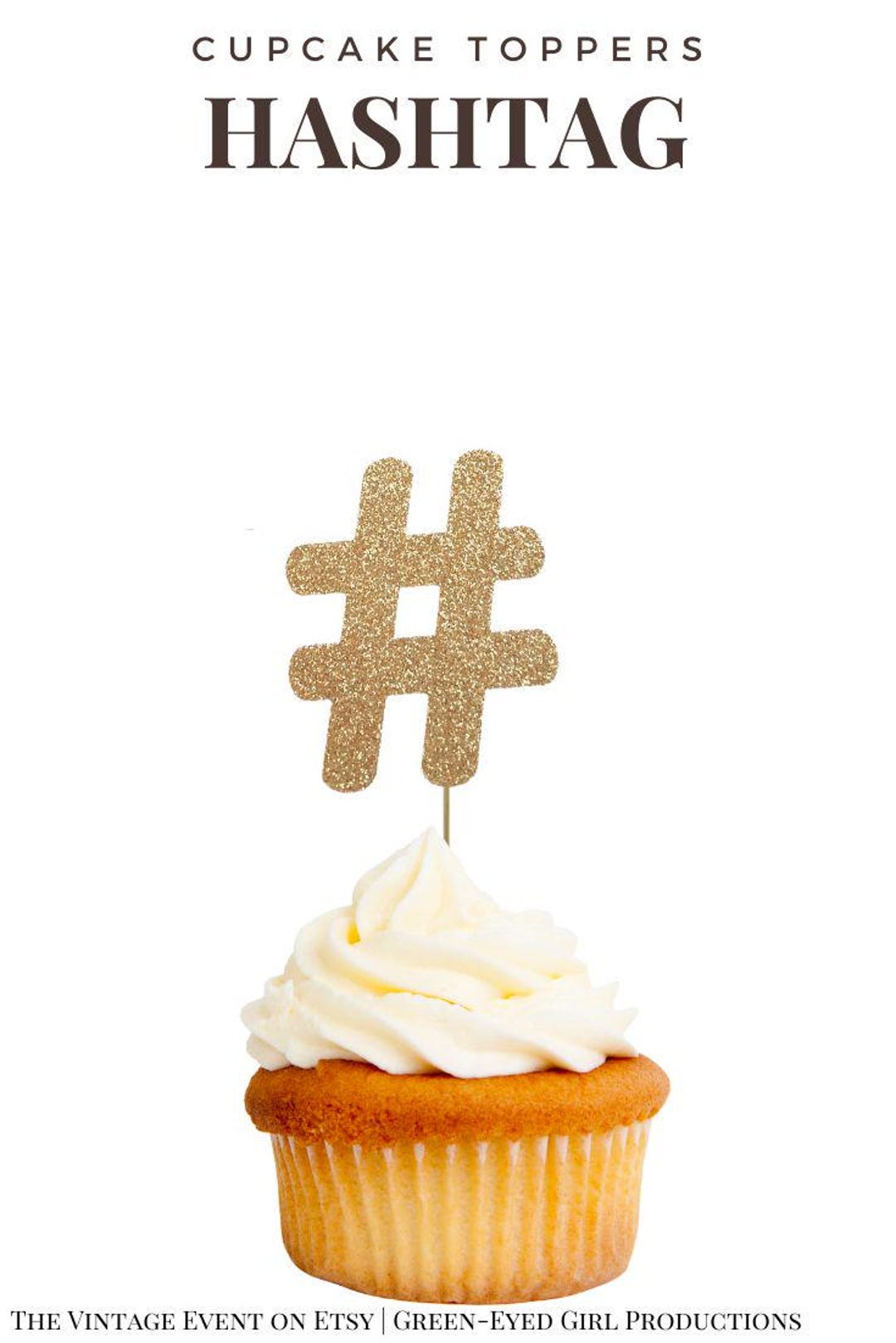 Hashtag | Confetti & Cupcake Toppers | Die Cut Shapes | GLITTER - Etsy