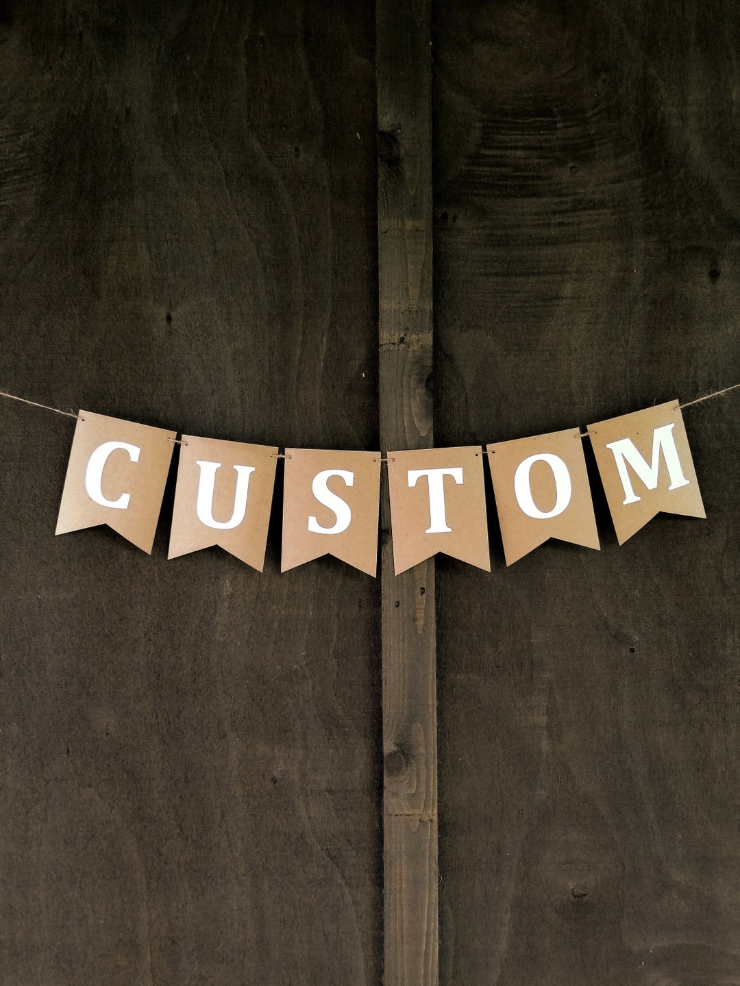 Custom Letter Banner | 3" | COLOR Letters on CRAFT Flags- Cambria FONT ...
