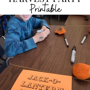 Harvest Party Printable for a Classroom Party, Halloween Lesson Plans ...