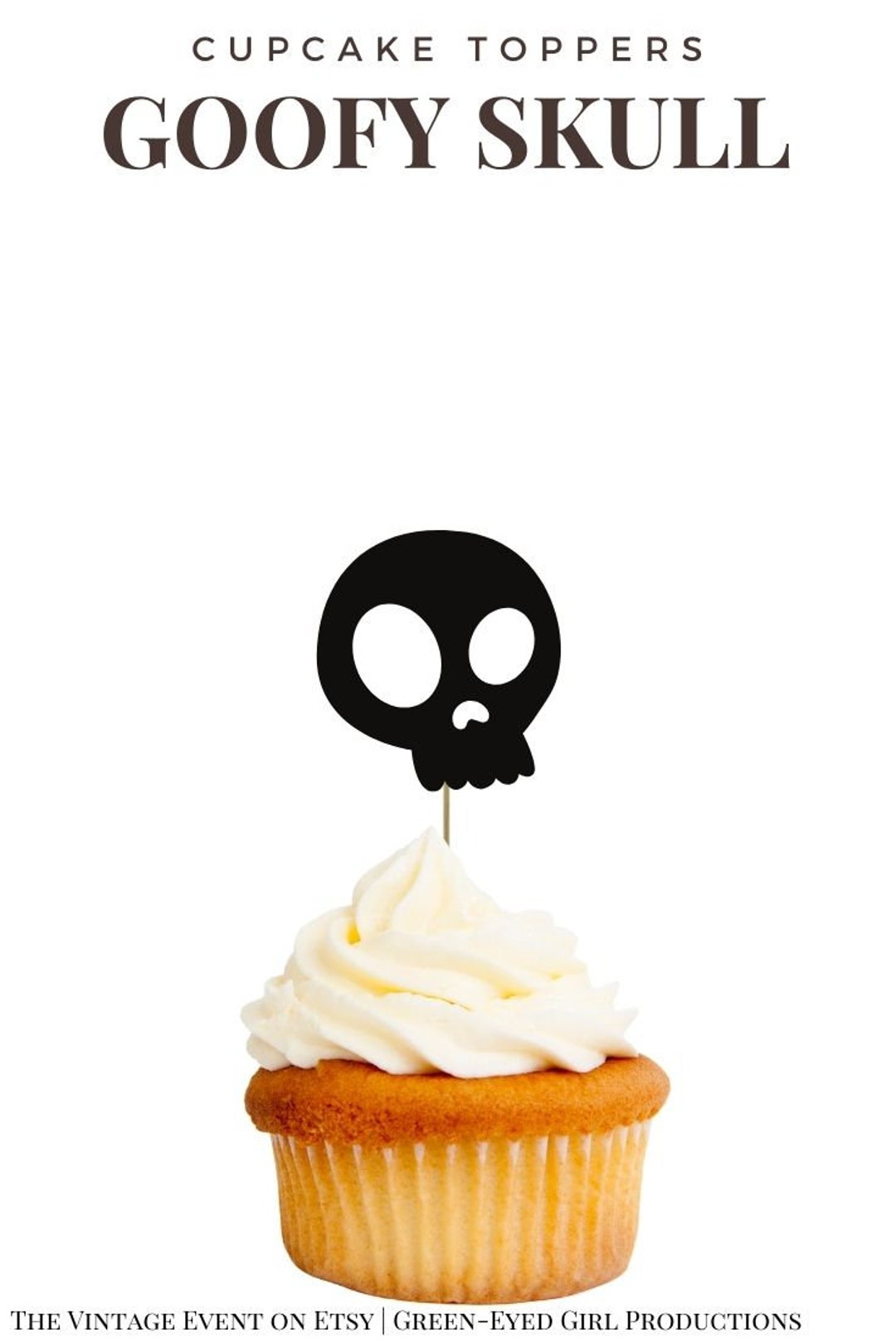 Goofy Skull | Cupcake Toppers or Confetti | Die Cut Shapes | CARDSTOCK ...