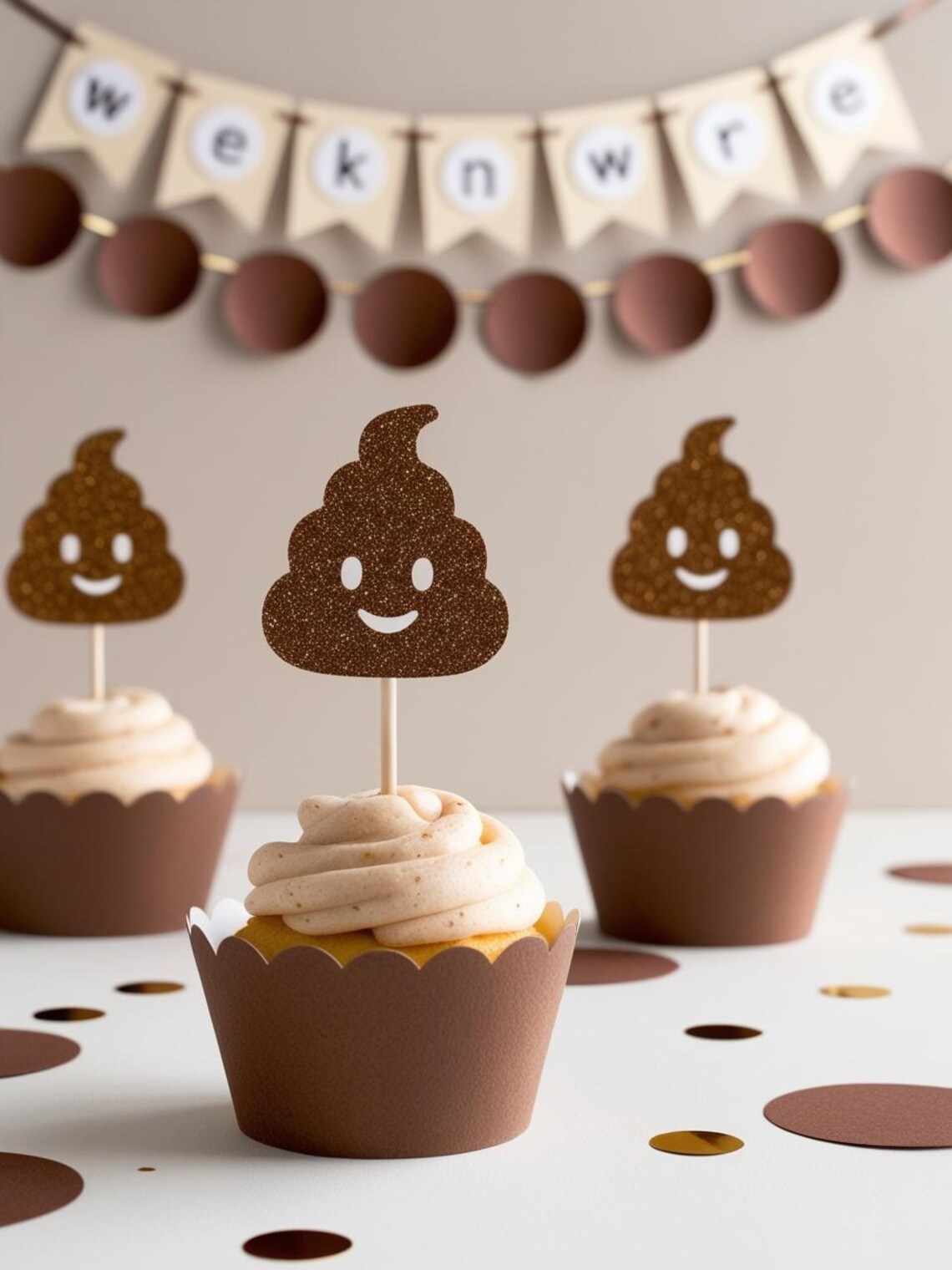 Poop | Confetti and Cupcake Toppers, Die Cut Shapes, Party Decorations ...