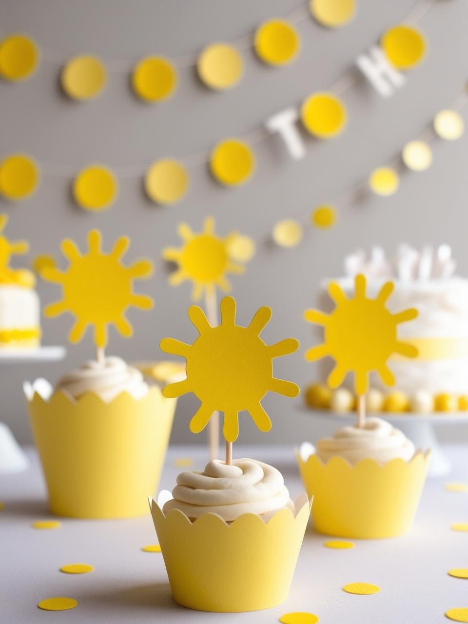 Sun | Cupcake Toppers or Confetti | Die Cut Shapes | CARDSTOCK - Etsy