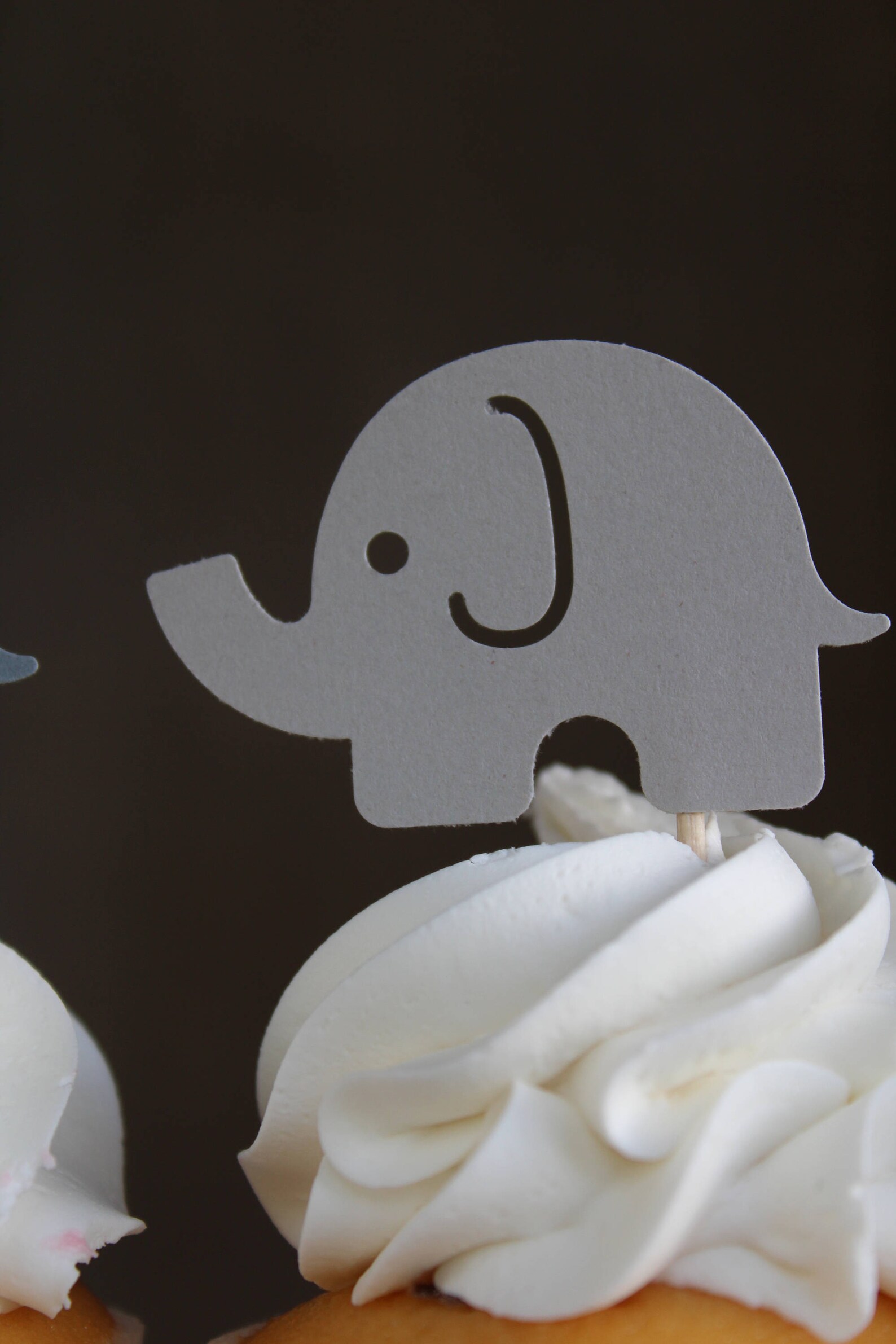 Elephant Cupcake Toppers Elephant Theme Safari Party - Etsy