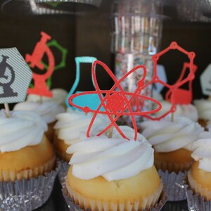 Science Birthday Party Cupcake Toppers Science Decorations | Etsy
