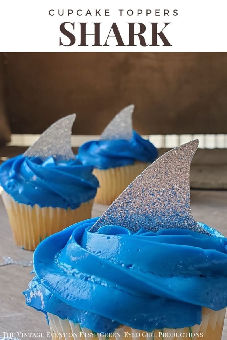 Shark Fin Cupcake Toppers Baby Shark Decorations - Etsy