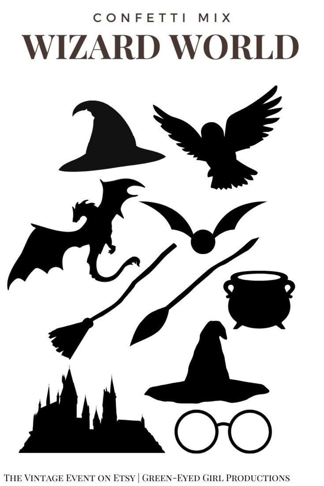 Wizarding World | Cupcake Toppers or Confetti | Die Cut Shapes ...