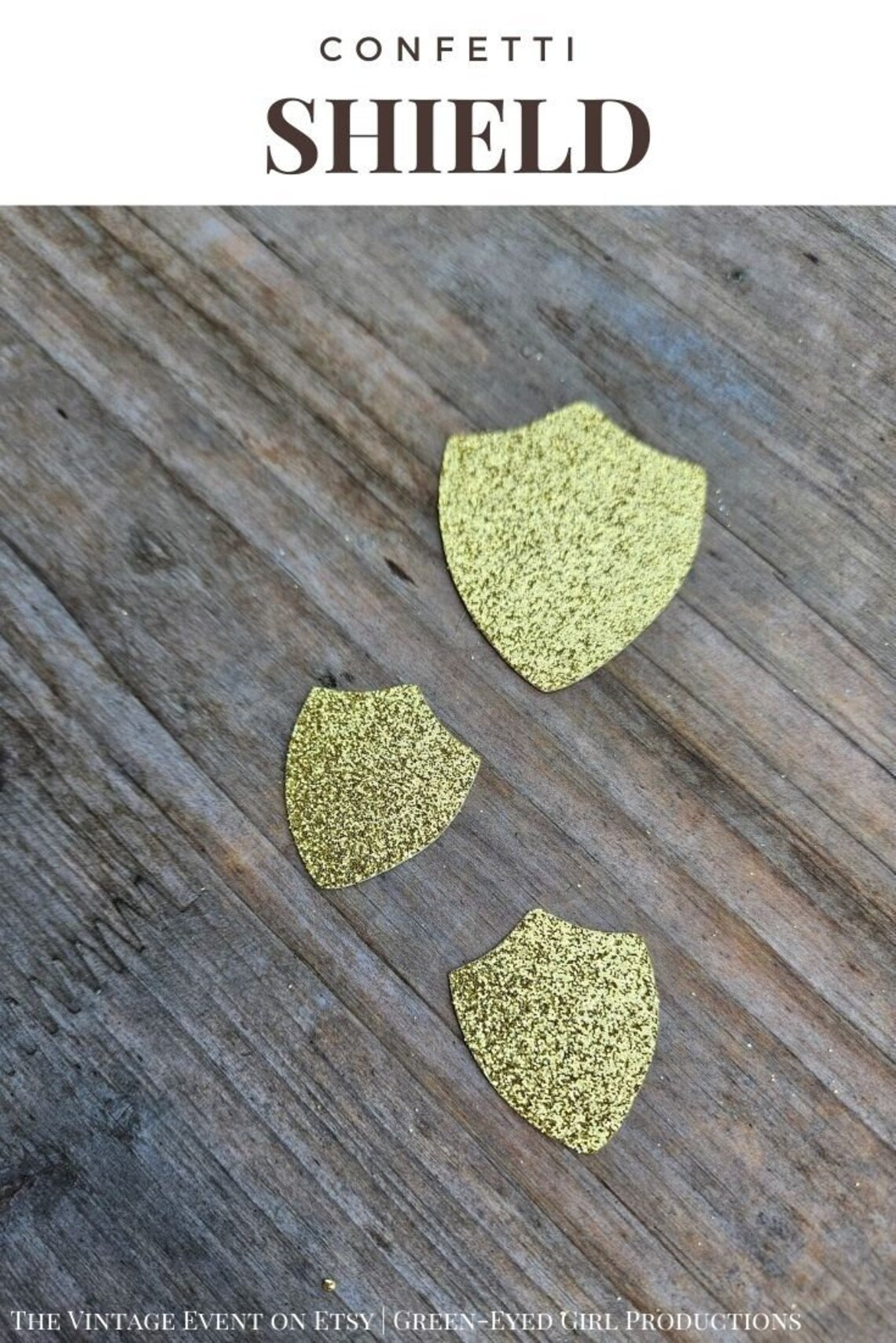 Shield | Confetti & Cupcake Toppers | Die Cut Shapes | GLITTER - Etsy