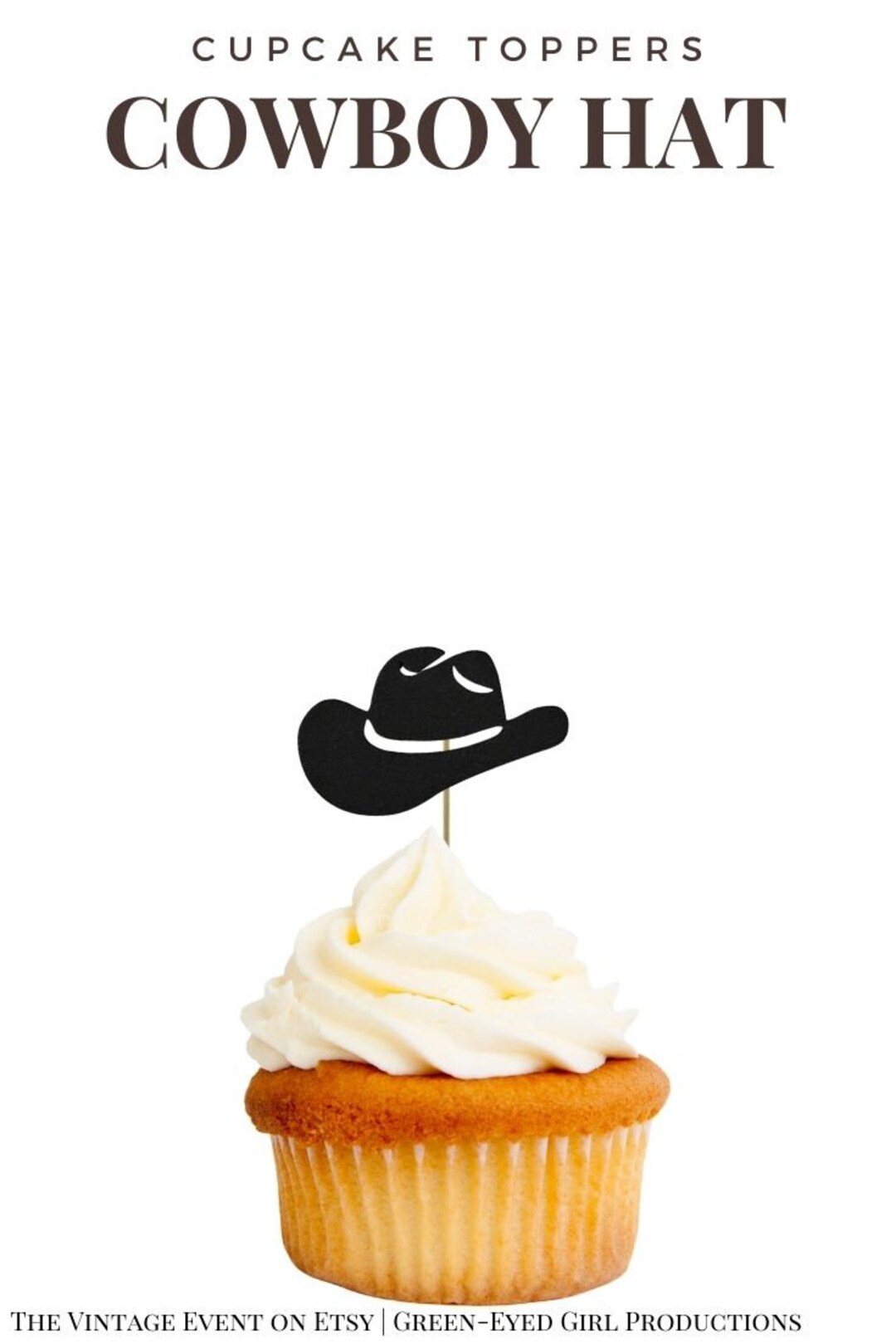 Cowboy Hat | Cupcake Toppers or Confetti | Die Cut Shapes | CARDSTOCK ...