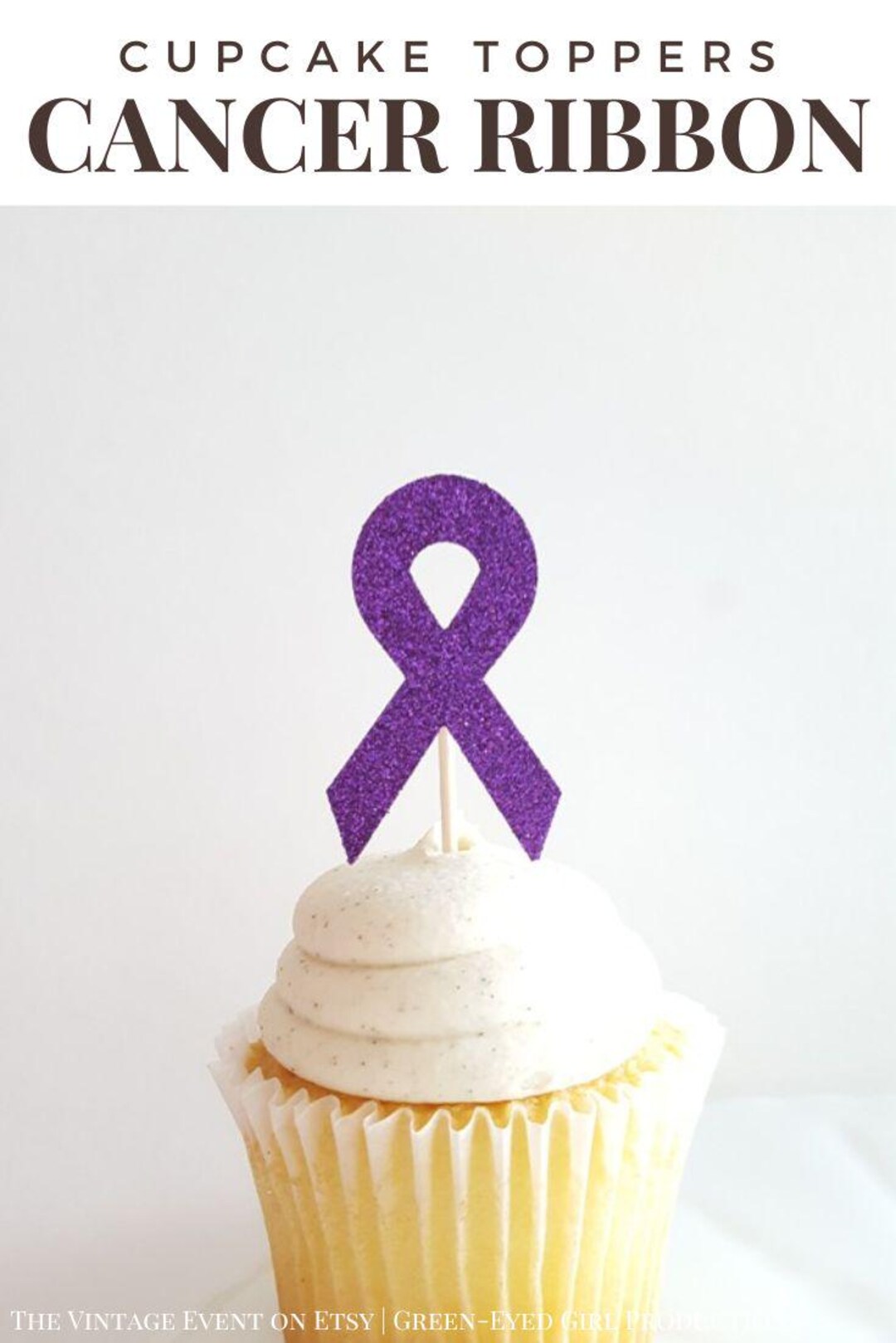 Cancer Ribbon Cupcake Toppers | Invisible Illness, Cancer Party ...