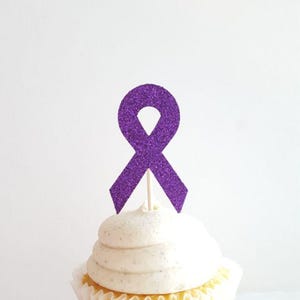 Cancer Ribbon Cupcake Toppers | Invisible Illness, Cancer Party ...