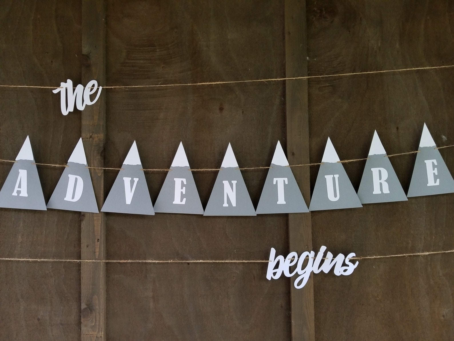The Adventure Begins Baby Shower | Mountain Banner Wall Hanging ...